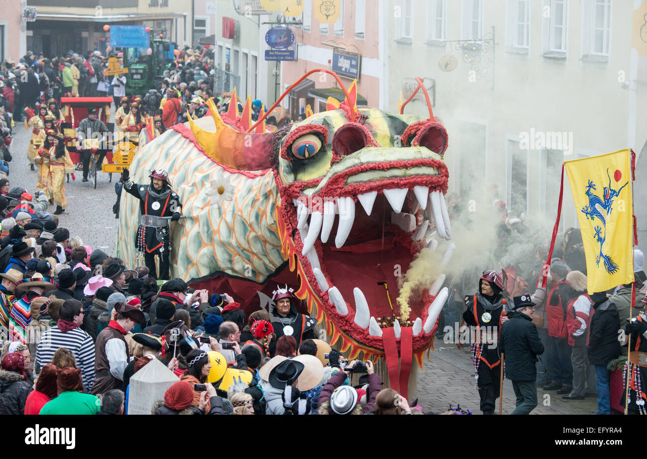 One group of fools participates with a Chinese dragon in the Chinese ...