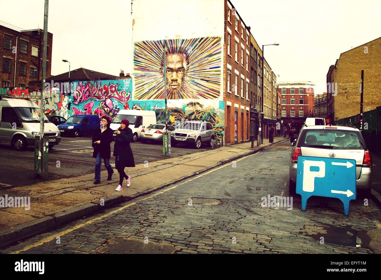 Graffiti arts painted by unknown street artist on the walls examples in ...