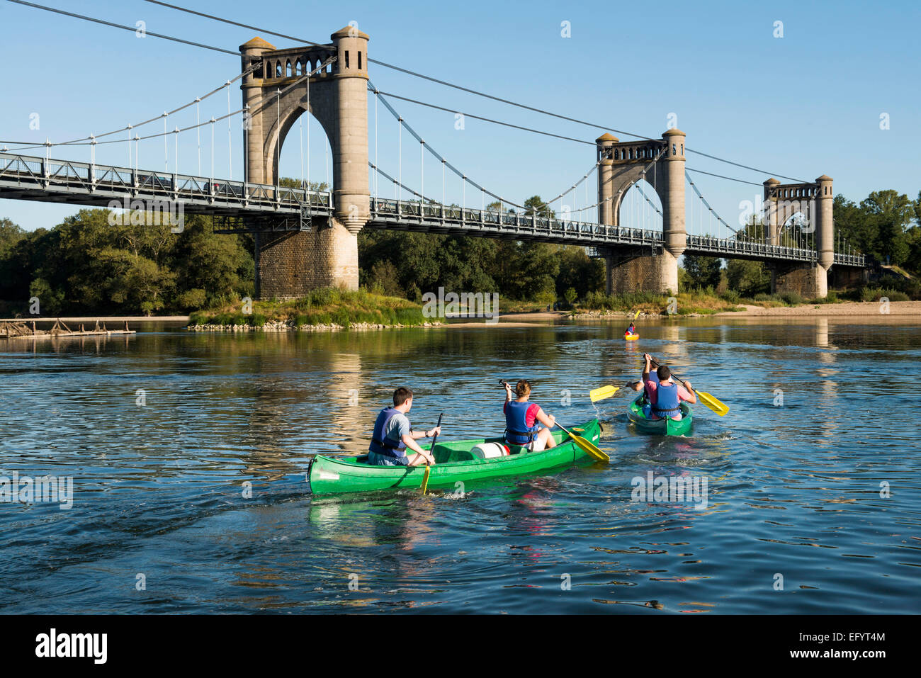Kayak-ride on the Loire river in Langeais (Touraine region Stock Photo ...