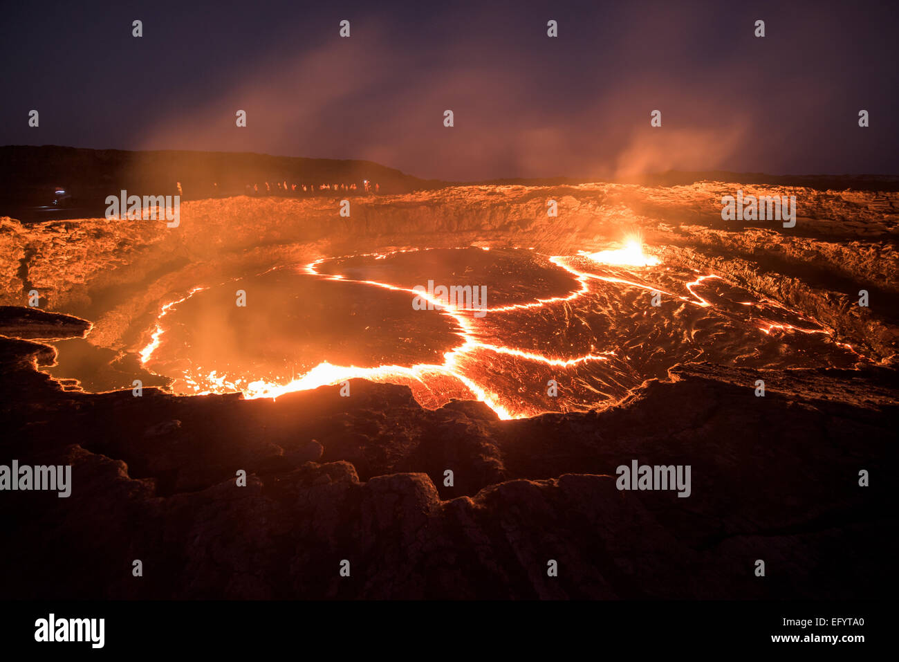 Erta Ale volcano in Danakil Depression desert in Ethiopia Stock Photo ...