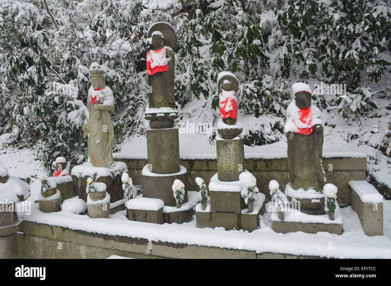 Buddhist Statues in the winter Stock Photo - Alamy