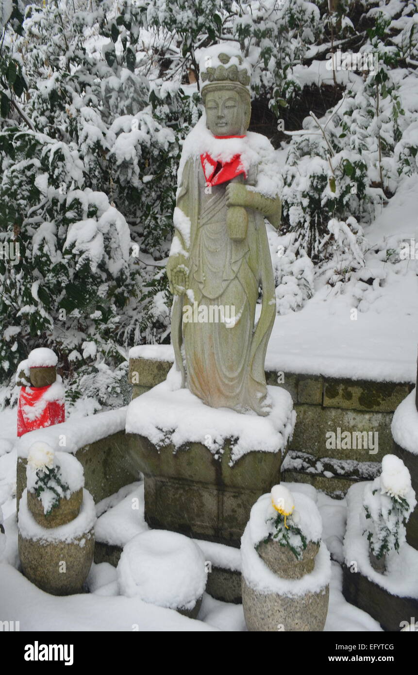 Buddhist Statues in the winter Stock Photo - Alamy