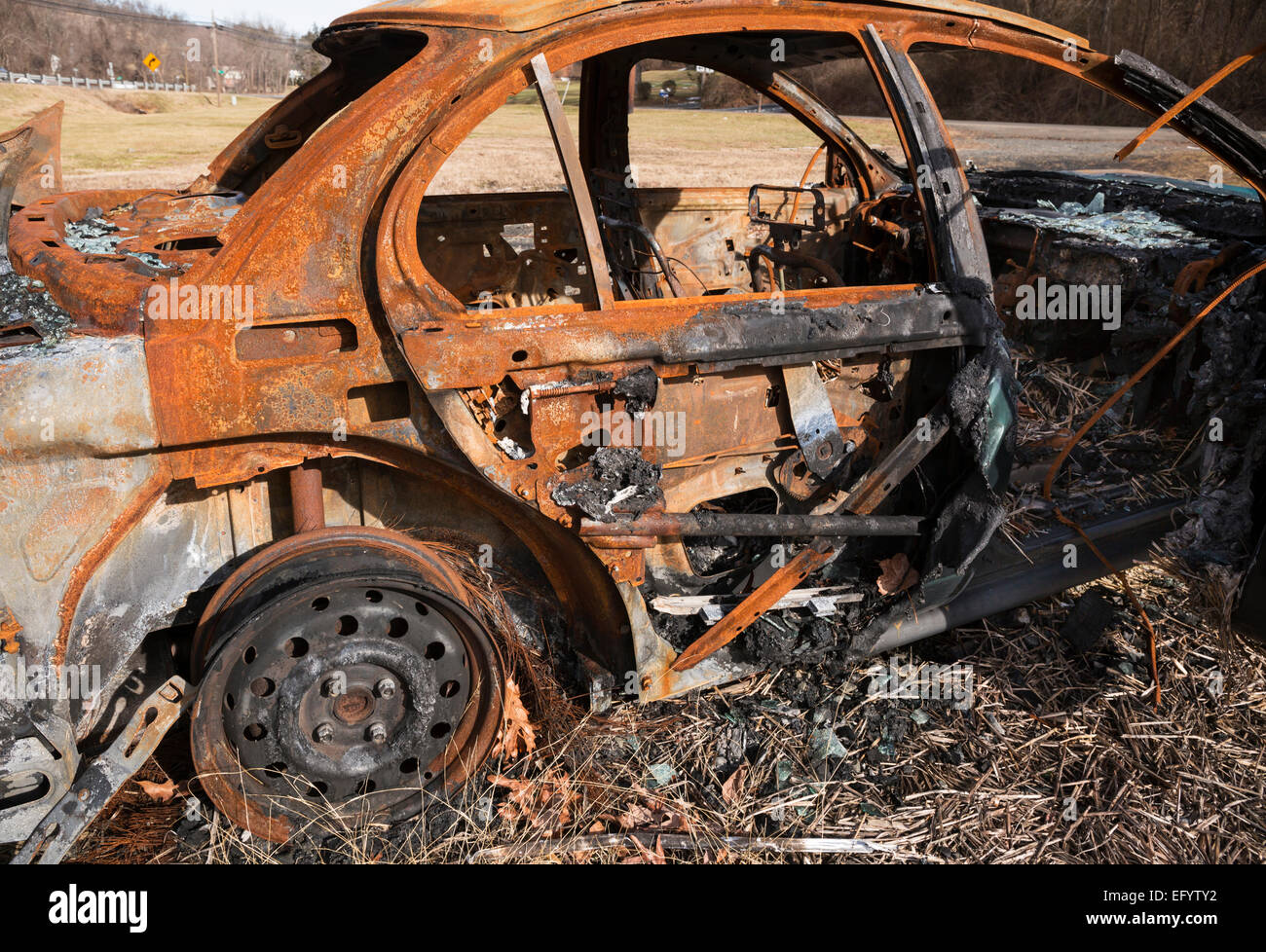 Car destroyed by fire Stock Photo - Alamy
