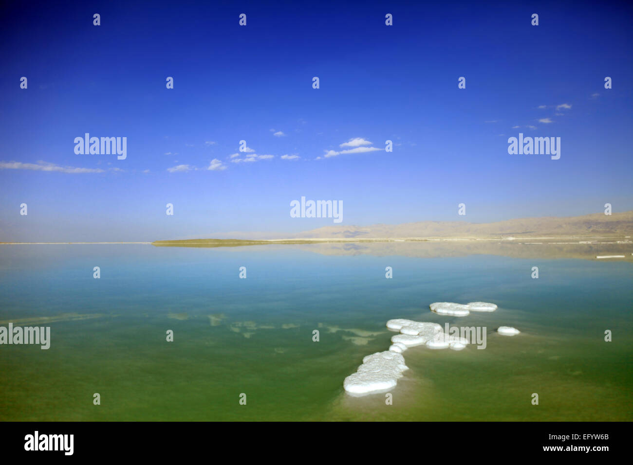 view of the island of Dead Sea salt Israel during the day Stock Photo ...
