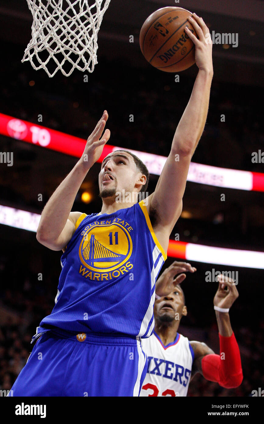 February 9, 2015: Golden State Warriors guard Klay Thompson (11) puts ...