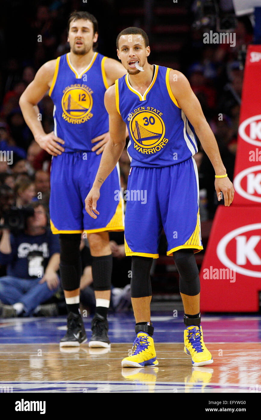 February 9, 2015: Golden State Warriors guard Stephen Curry (30) looks ...