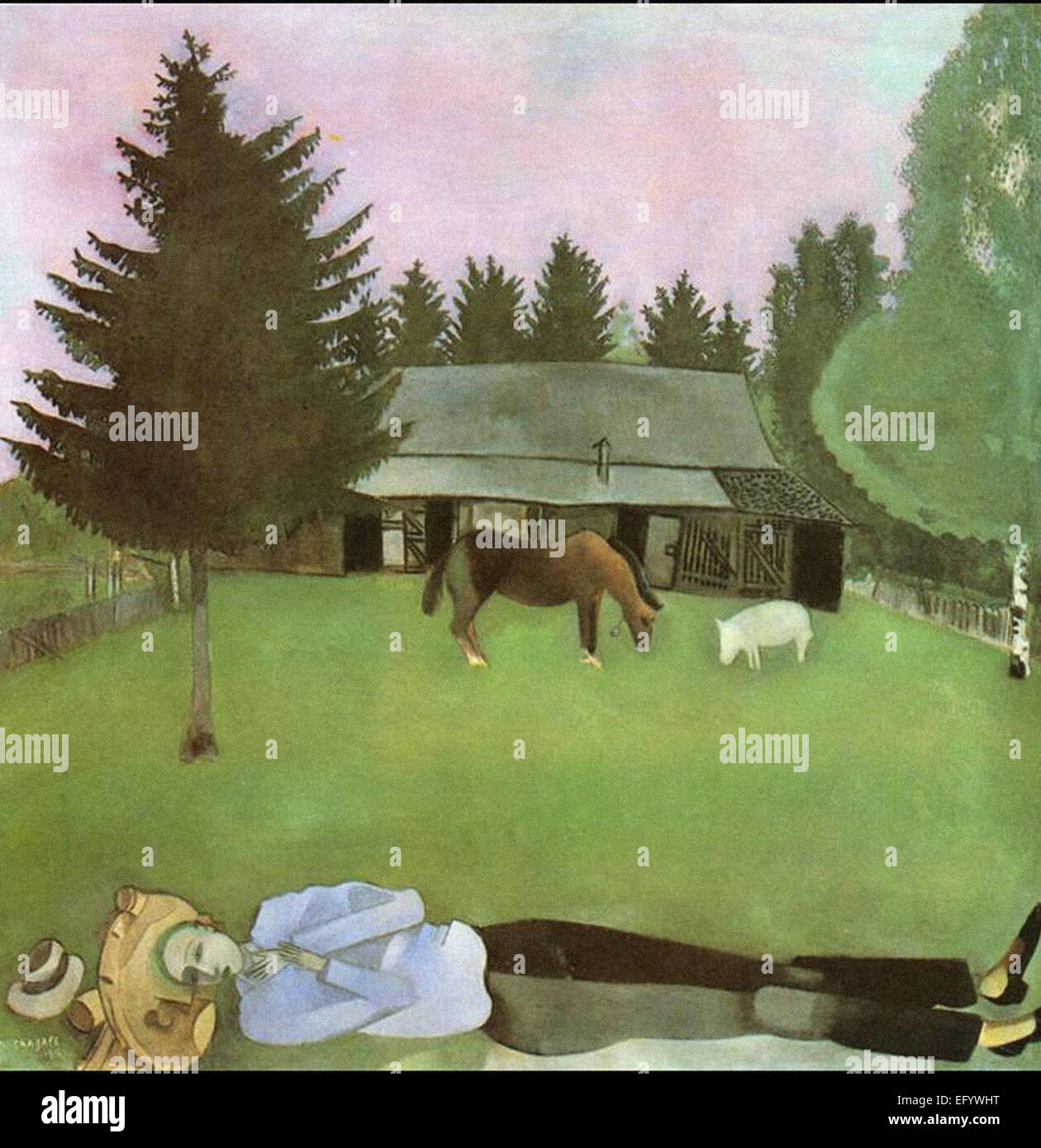 Marc chagall the poet reclining hi-res stock photography and images - Alamy