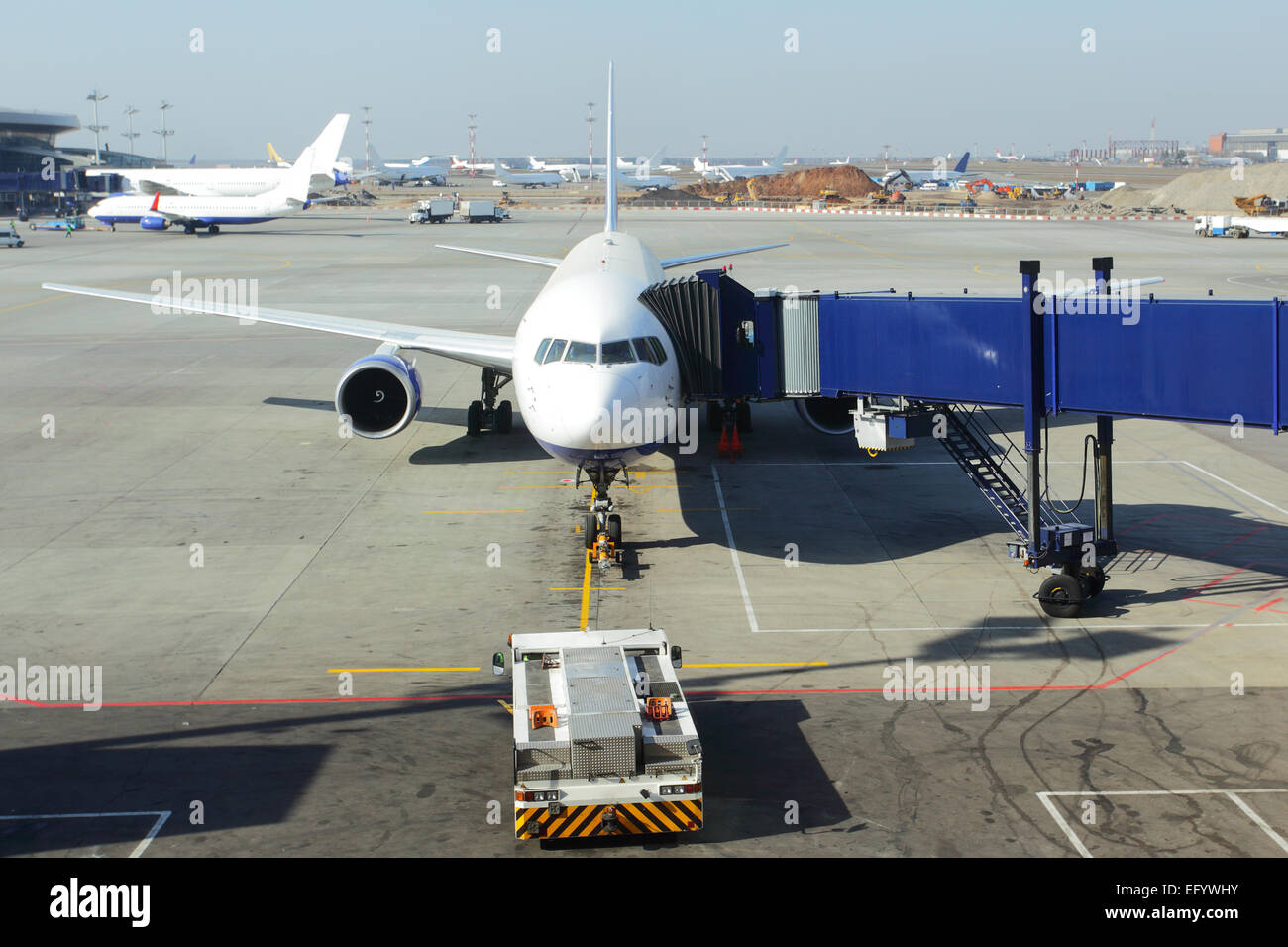 Boarding on aircraft in a airport Stock Photo - Alamy