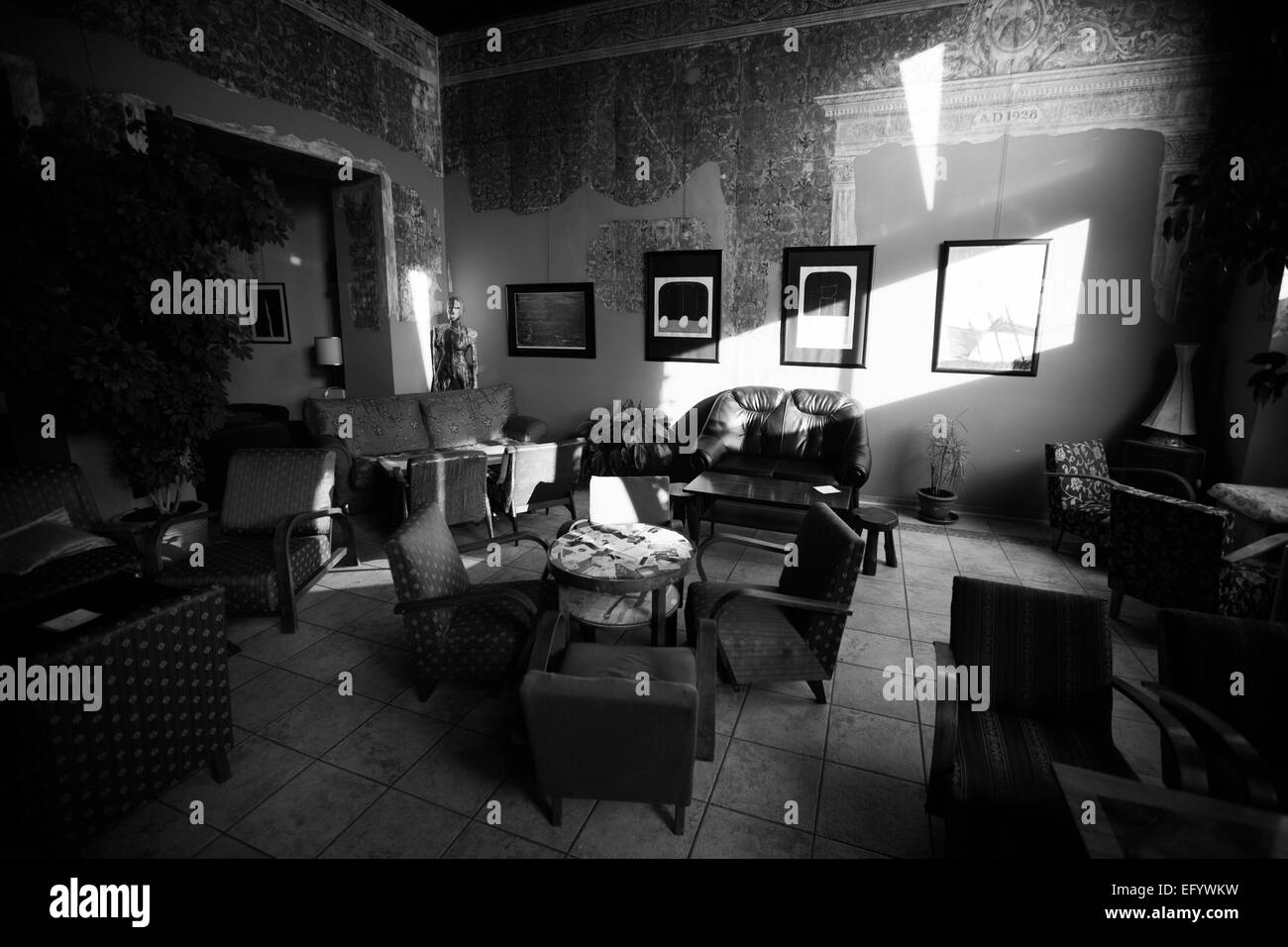 Sitting room in holiday Black and White Stock Photos & Images - Alamy