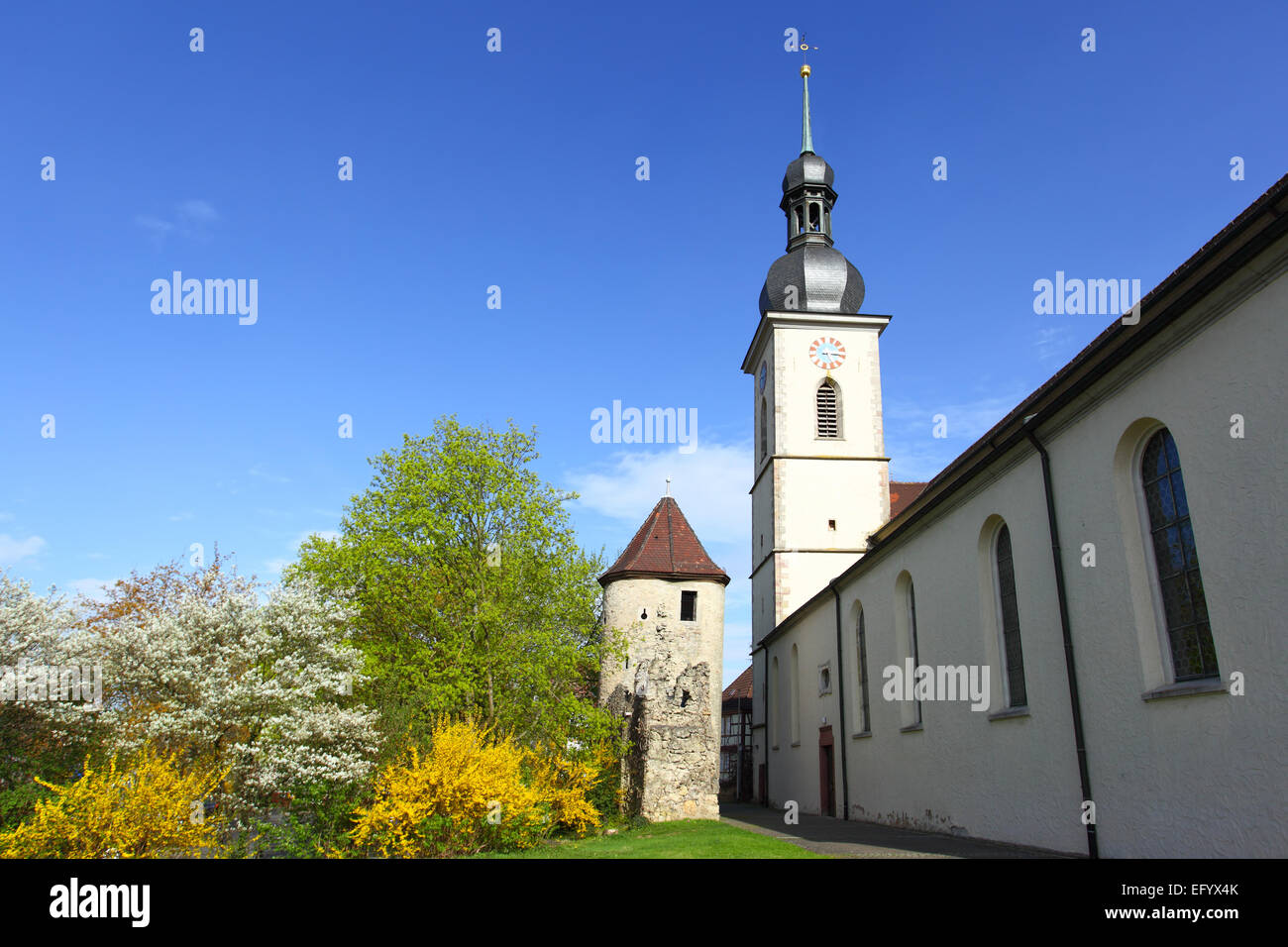 Church in Lauda town, Germany Stock Photo - Alamy