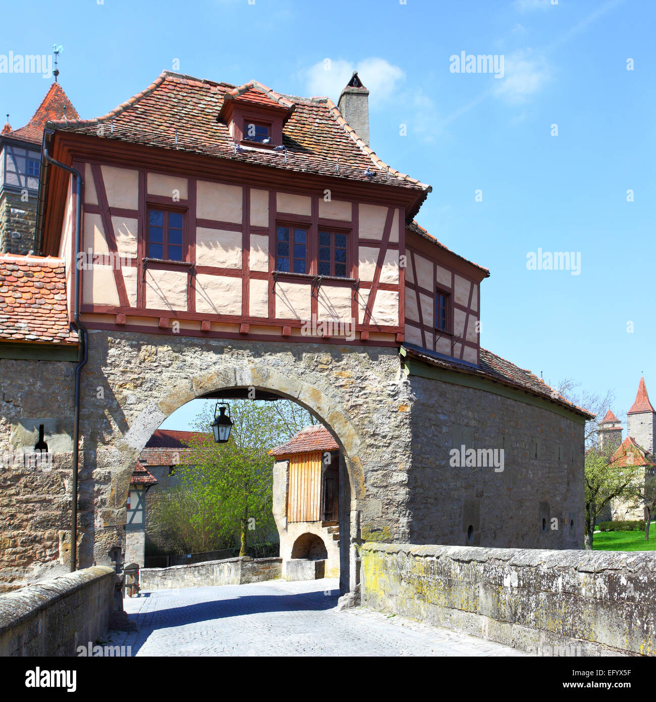 Old town gate of Rothenburg ob der Tauber, Germany Stock Photo - Alamy