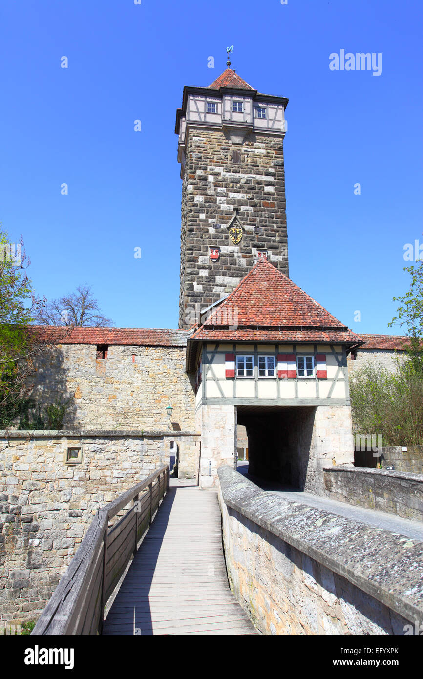 Old town gate of Rothenburg ob der Tauber, Germany Stock Photo - Alamy