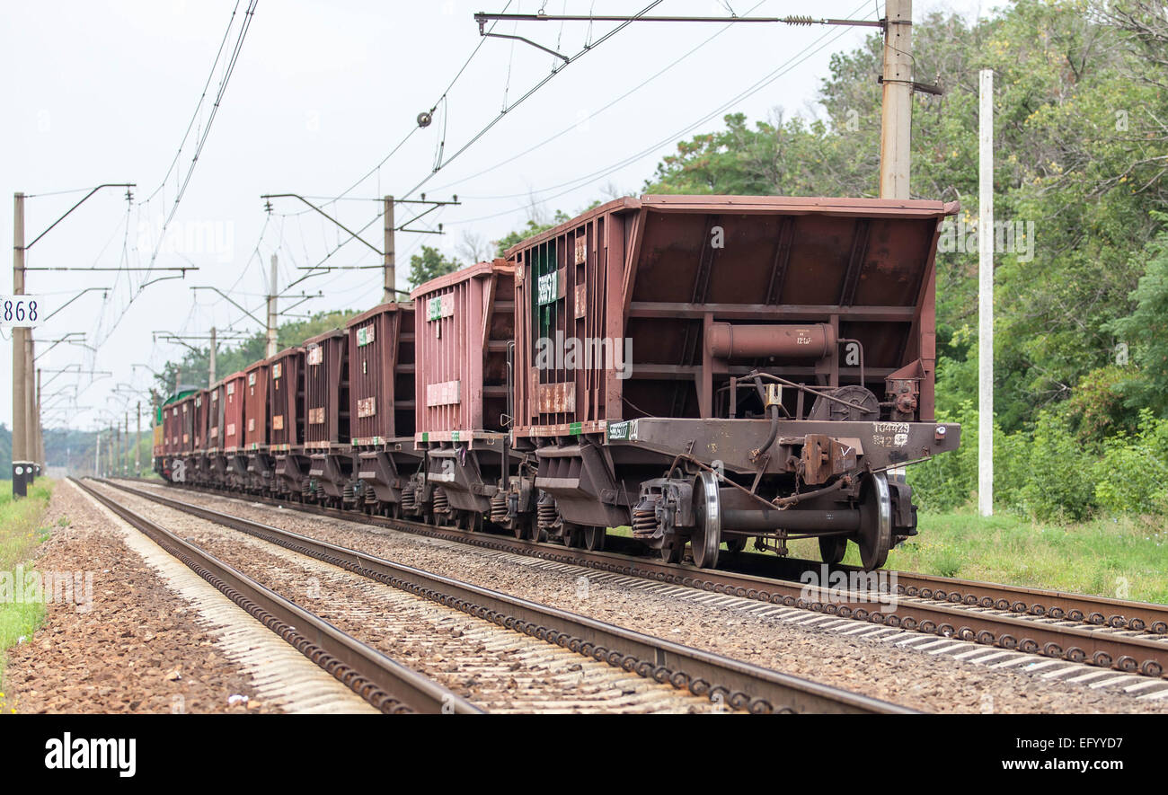 small locomotive on the railroad rides in the afternoon Stock Photo - Alamy