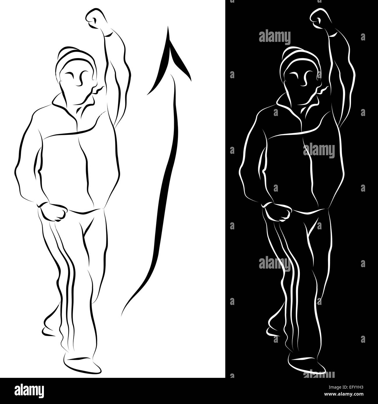 An image of a senior man stretching exercise line drawing Stock Photo ...