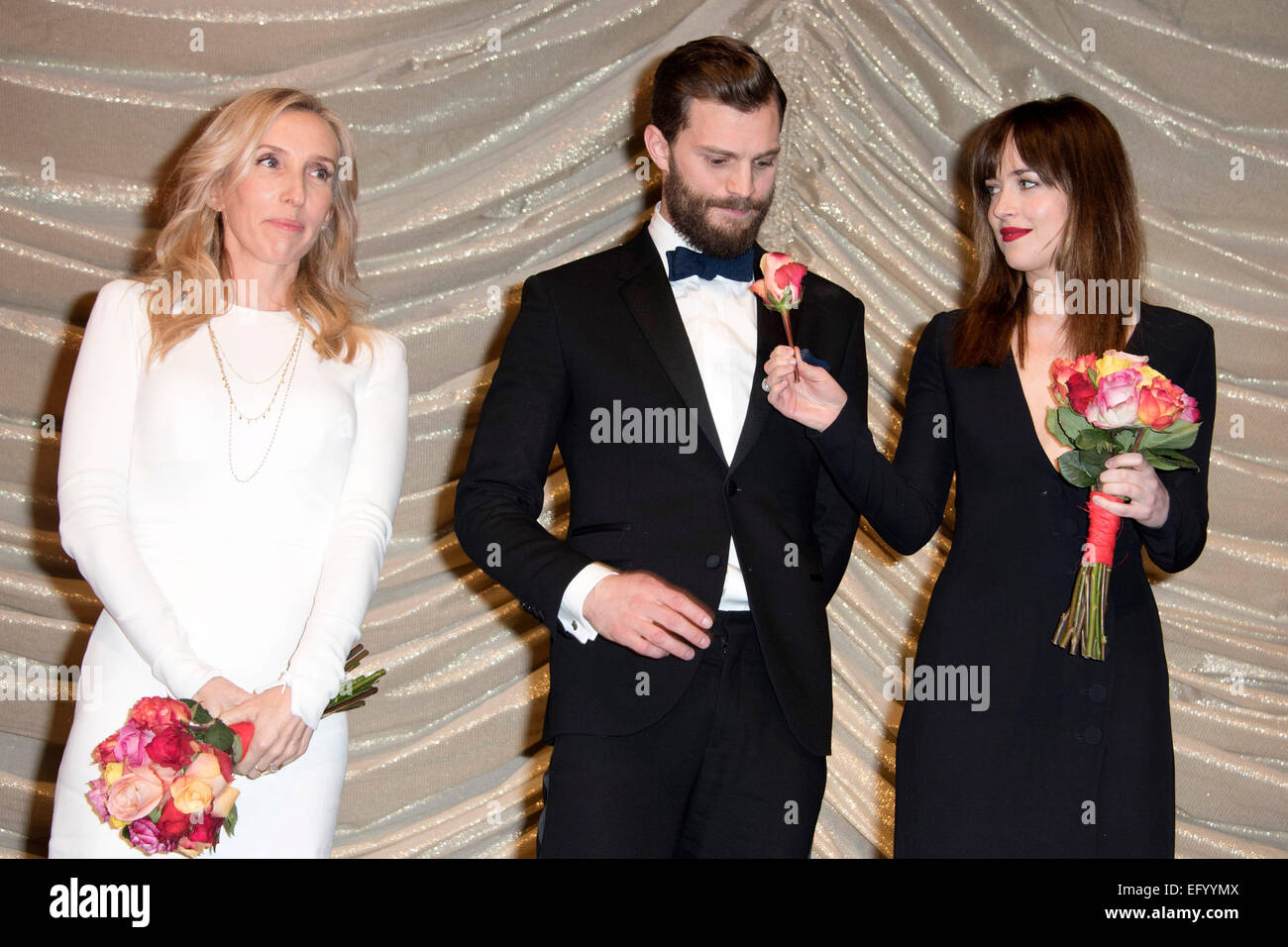 Director Sam Taylor-Johnson, Jamie Dornan and Dakota Johnson attending ...