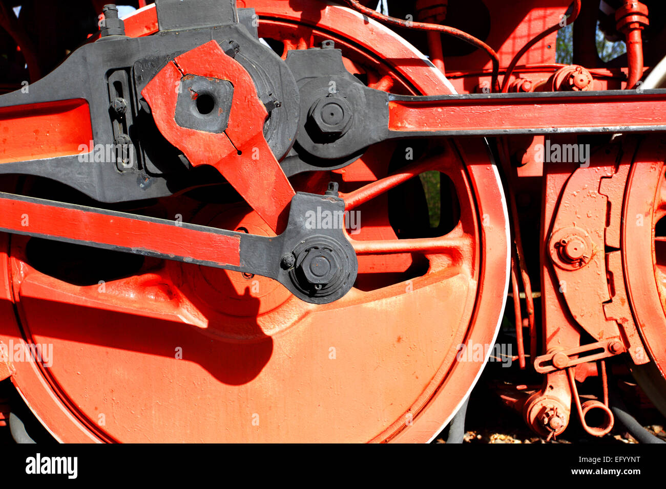 Steam locomotive wheels and rods Stock Photo - Alamy