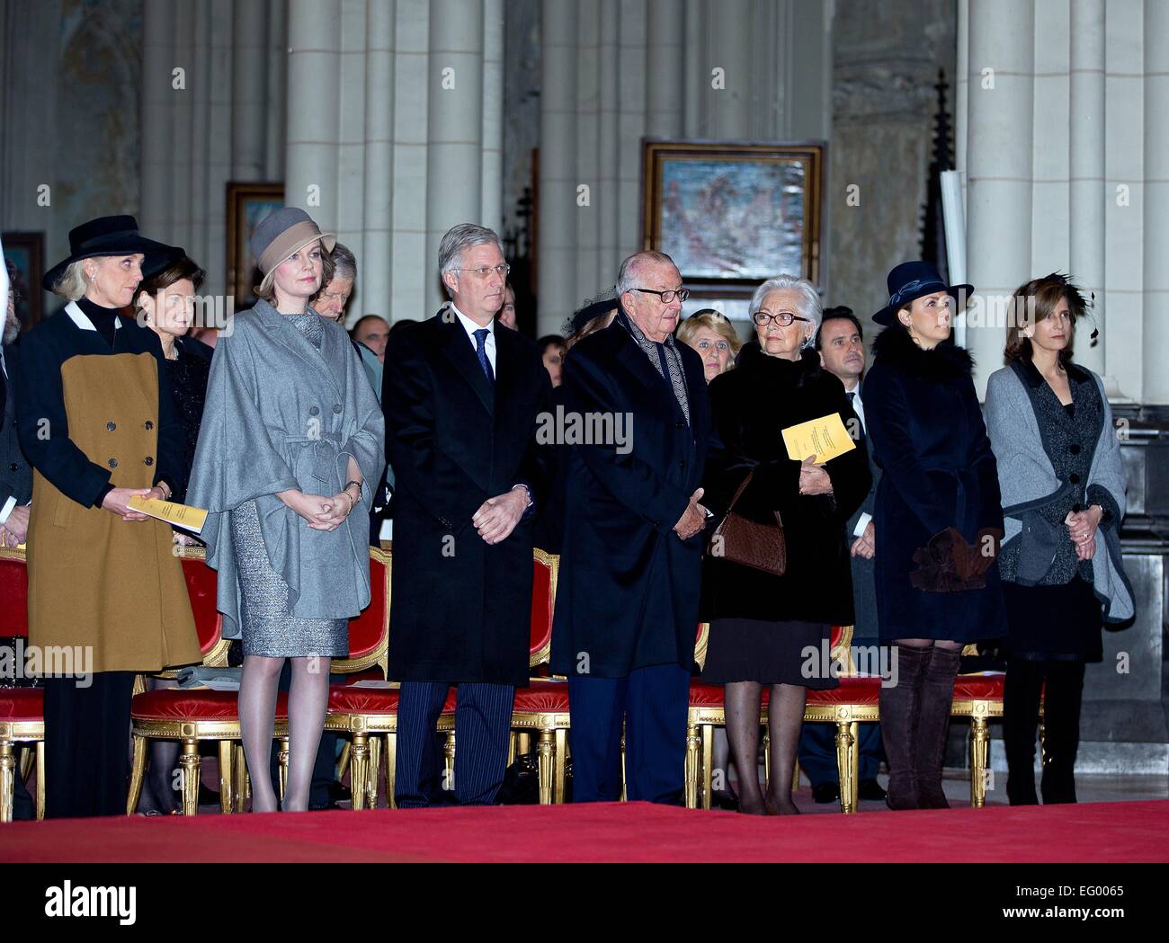 Brussel, 12-02-2015 Princess Astrid, King Filip, Queen Mathilde, King ...