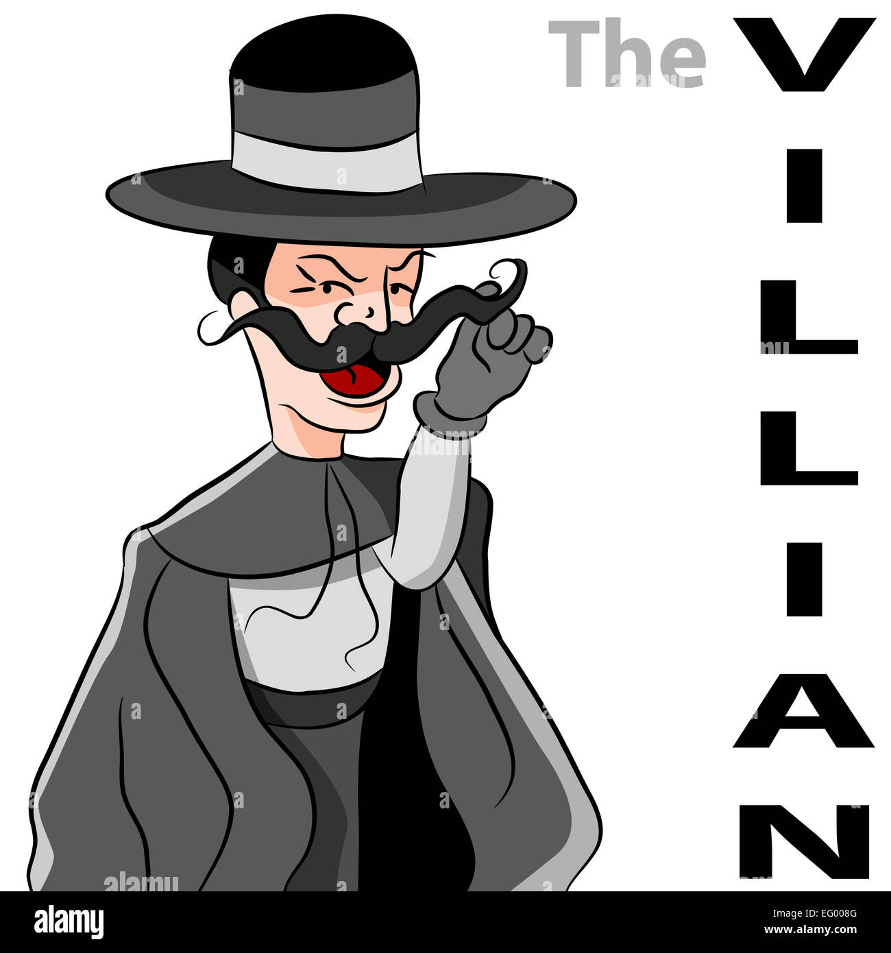 An image of a man dressed as an evil villian twirling his moustache ...
