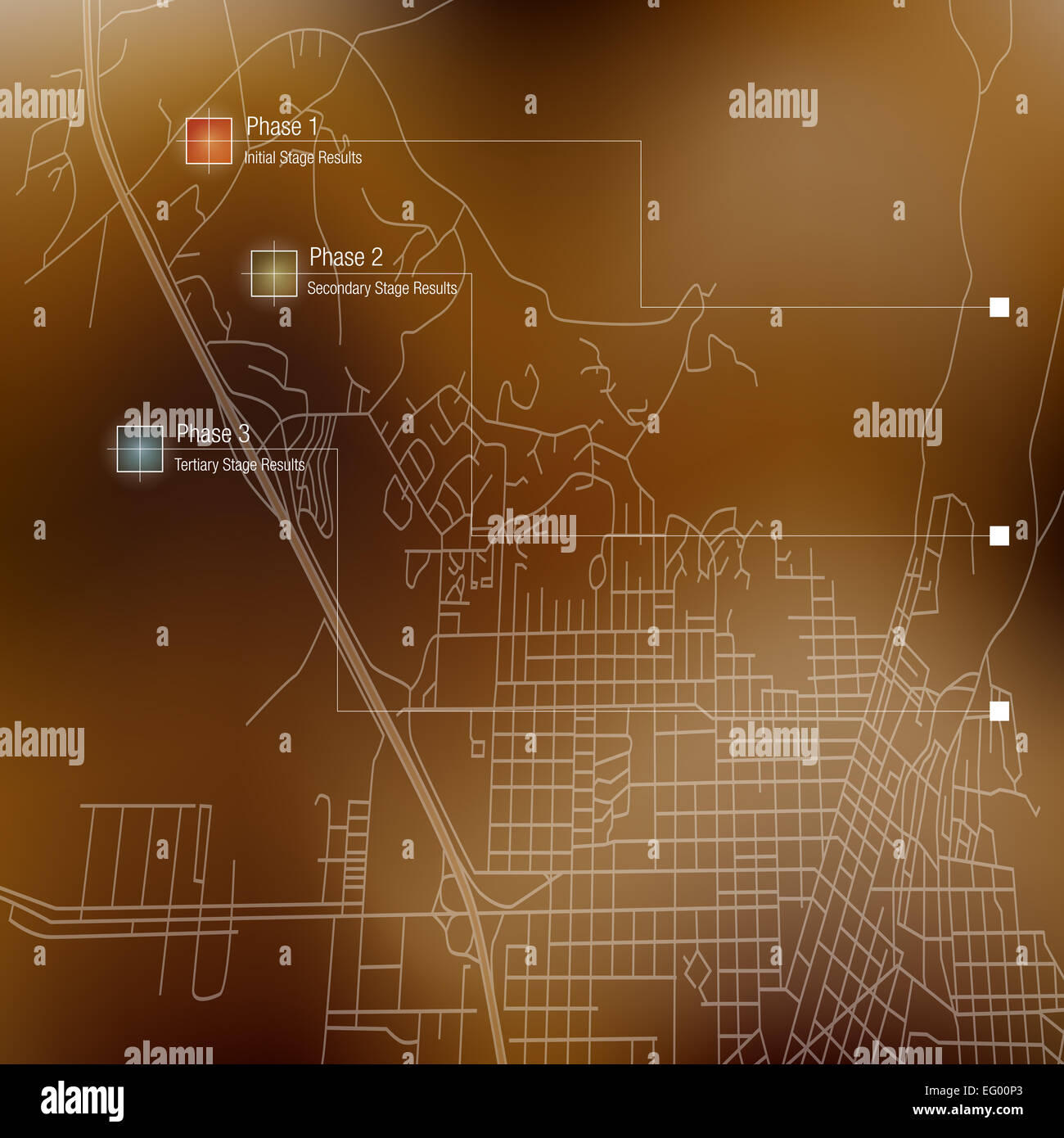 An image of a topographic road map stage plan chart Stock Photo - Alamy