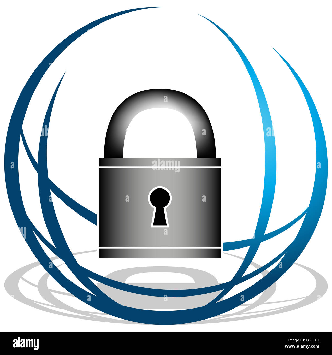 An image of a globe and padlock security icon Stock Photo - Alamy