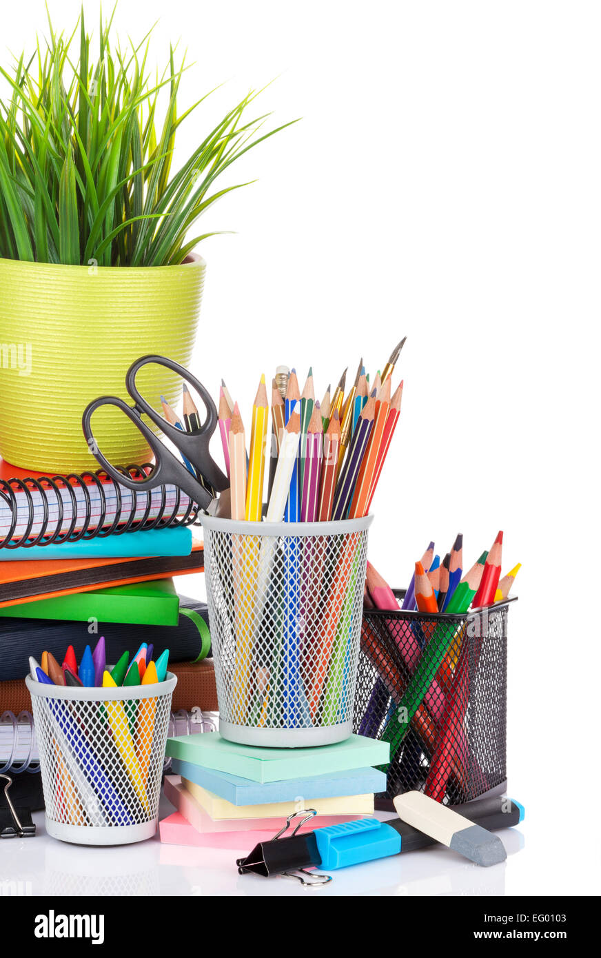 School and office supplies. Isolated on white background Stock Photo ...