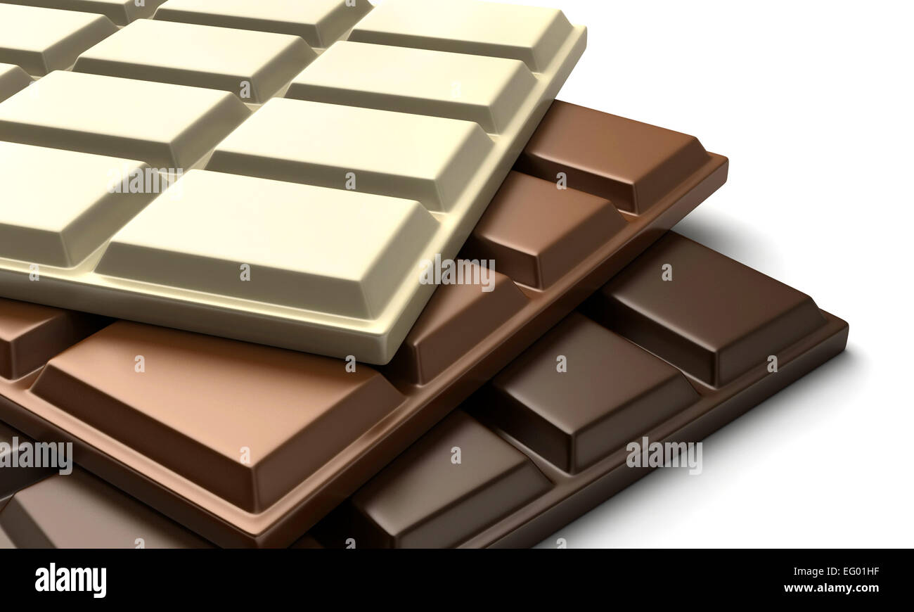 3d render of various types of chocolate bars Stock Photo - Alamy