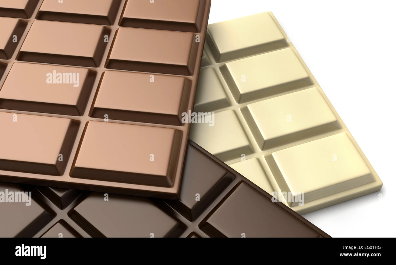 3d render of various types of chocolate bars Stock Photo - Alamy