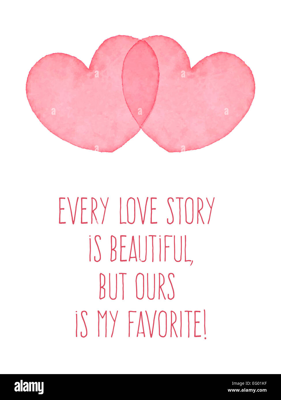 Watercolor hearts card Stock Photo - Alamy