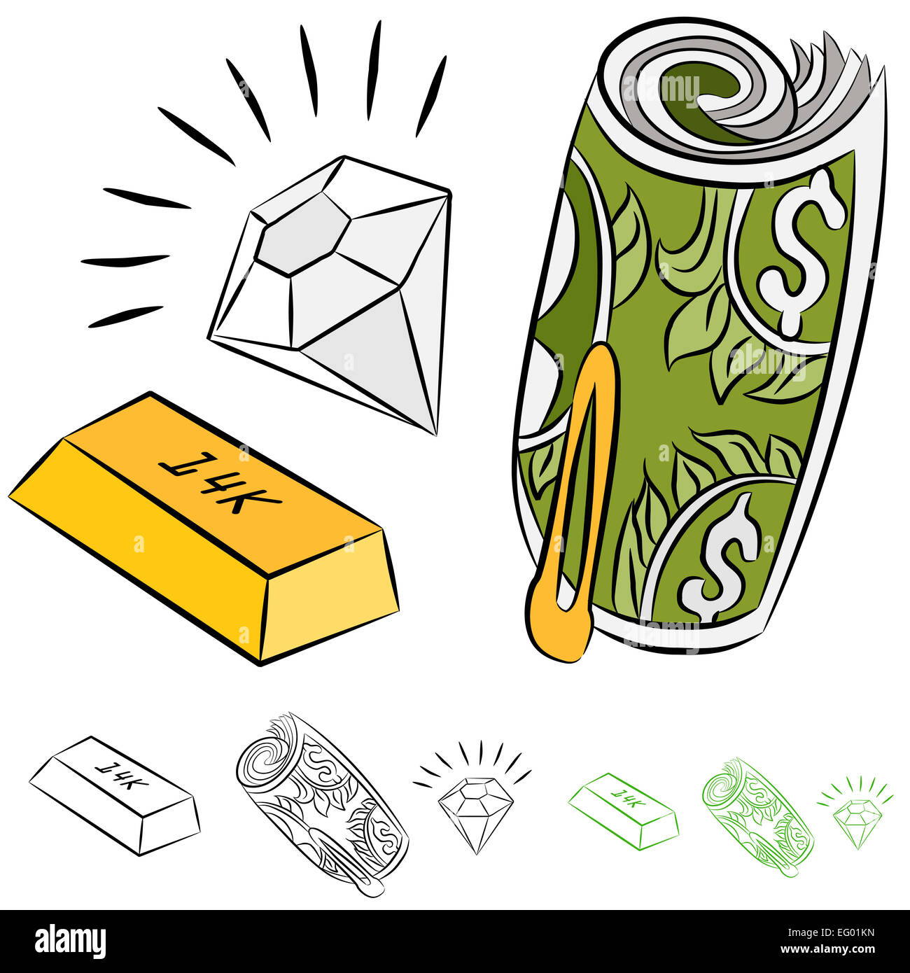 An image of a set of valuable monetary items Stock Photo - Alamy