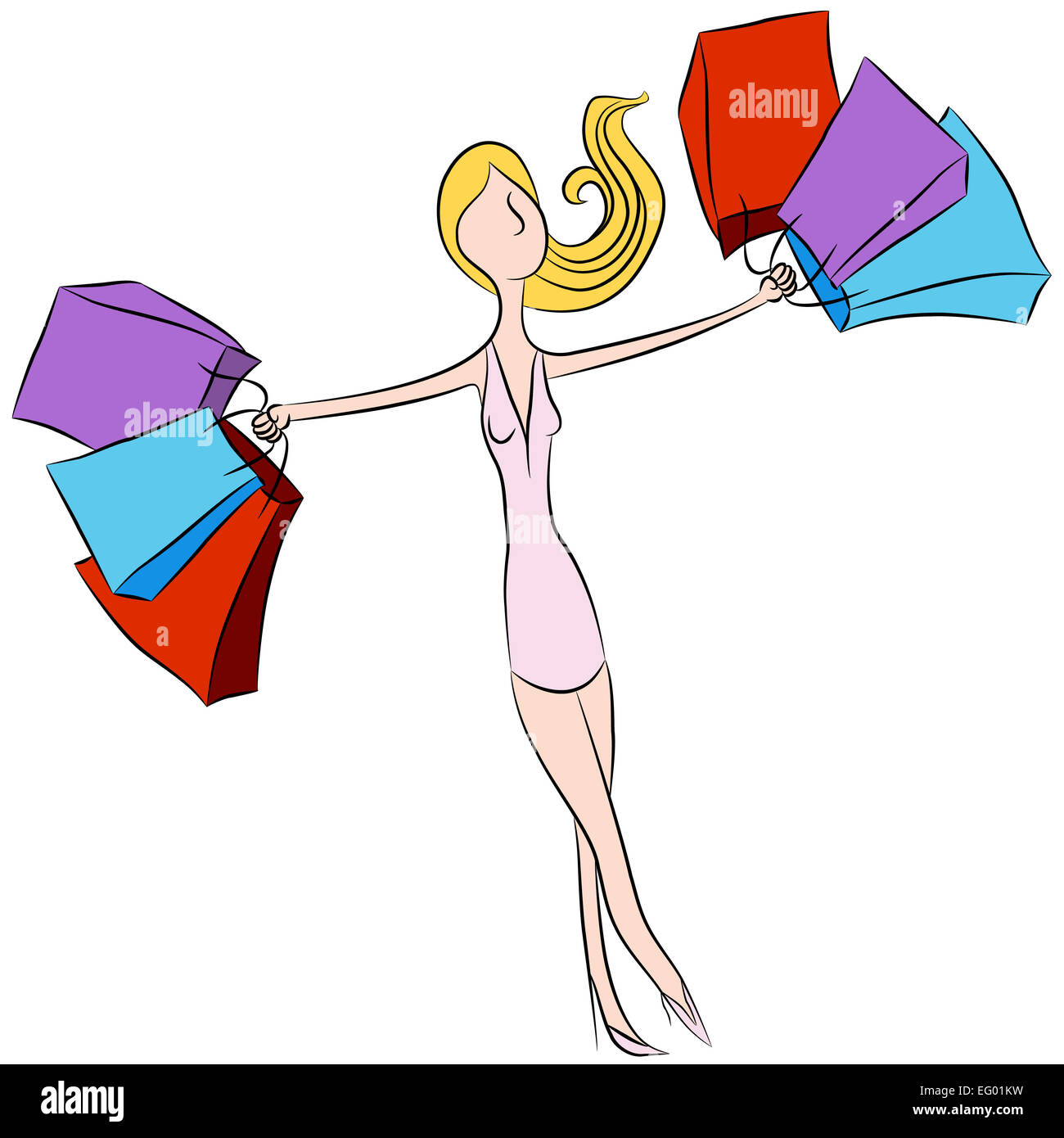 Cartoon girl dancing hi-res stock photography and images - Alamy