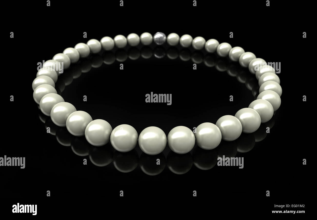 3D render of pearls over black background Stock Photo - Alamy