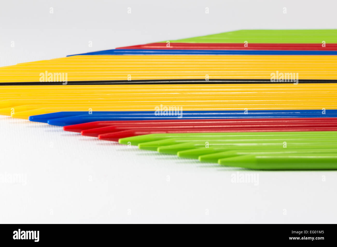 group of plastic pick-up sticks place side by side, mikado sticks Stock ...