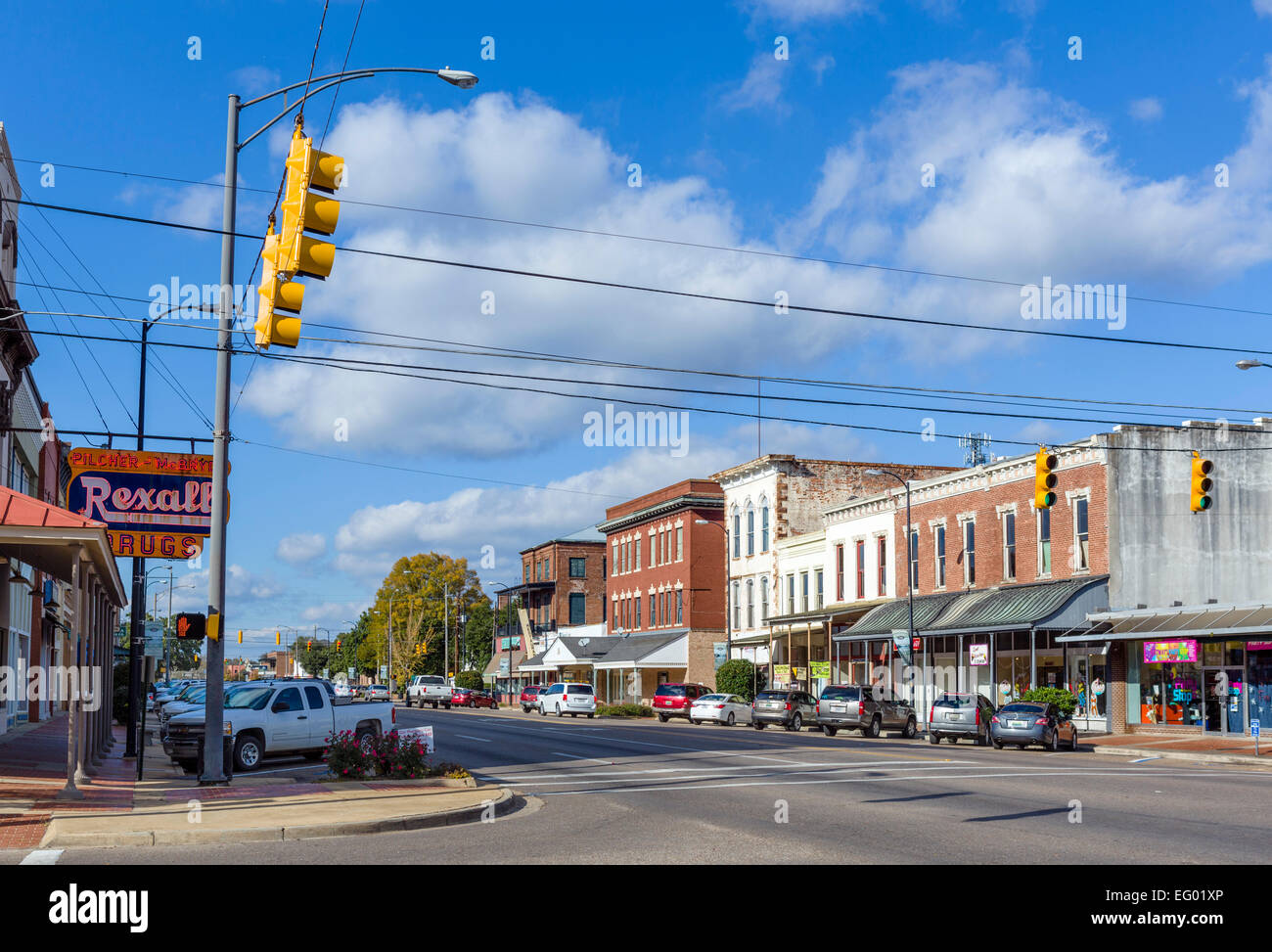 Broad Street (the Main Street) in downtown Selma, Alabama, USA Stock ...