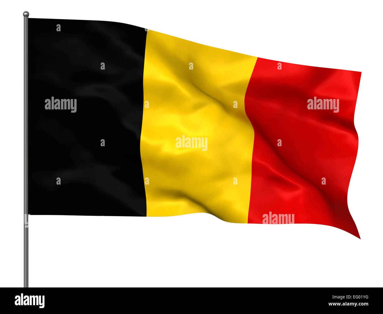 Waving Belgian flag isolated over black background Stock Photo - Alamy