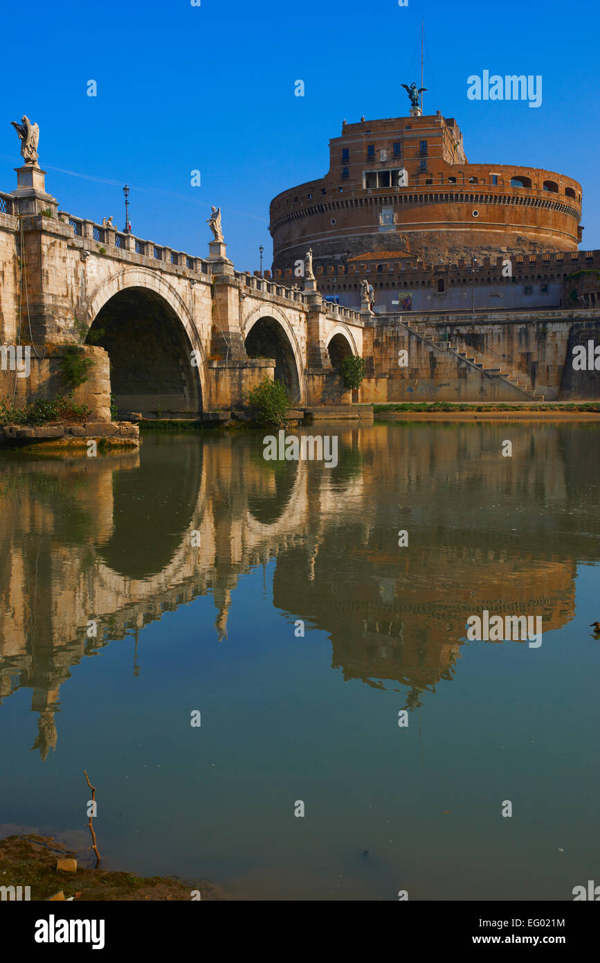 Sant Angelo Castle, Sant Angelo Bridge,River Tiber, Sant Angelo Castel, Mausoleum of Hadrian ...