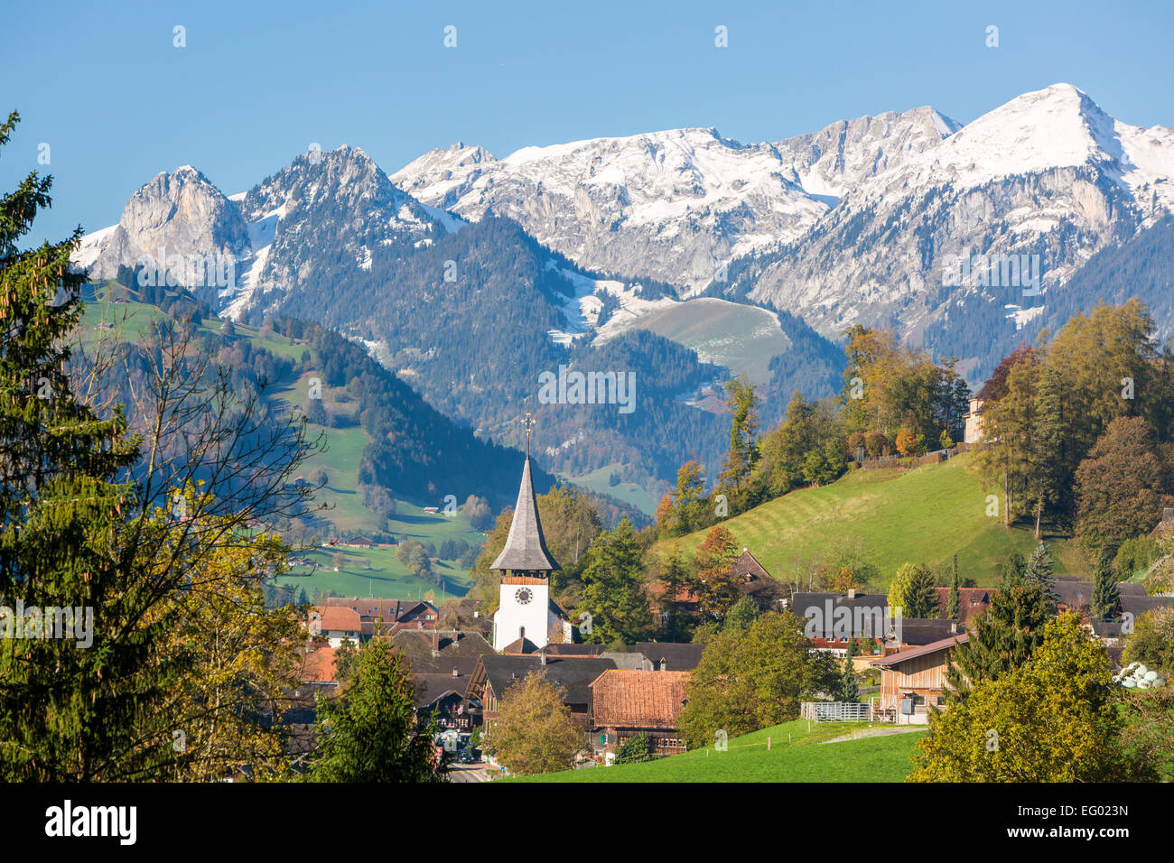 Erlenbach im Simmental, Kanton Bern, Switzerland Stock Photo - Alamy