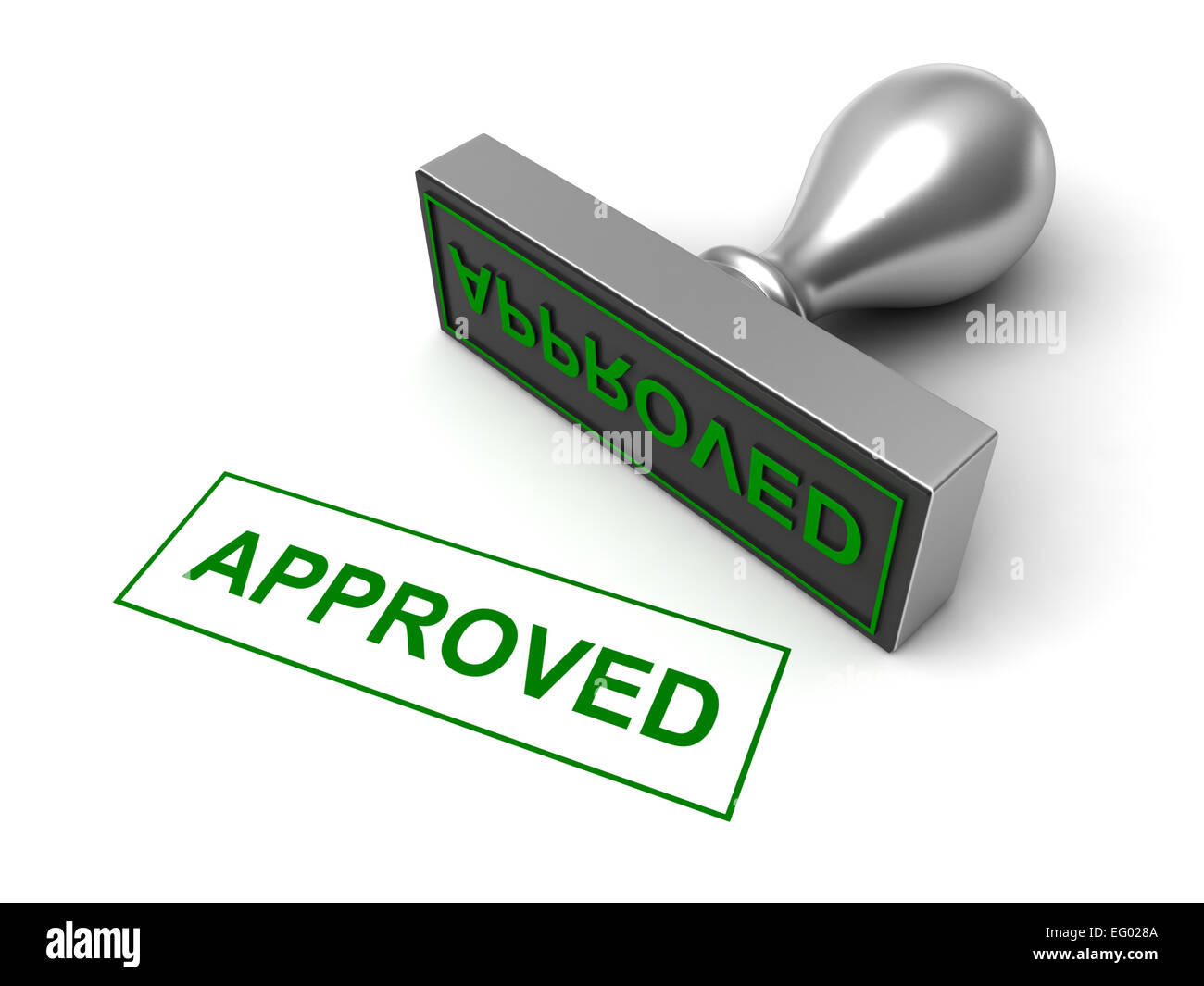Conceptual 3d render of rubber stamp on white background Stock Photo ...