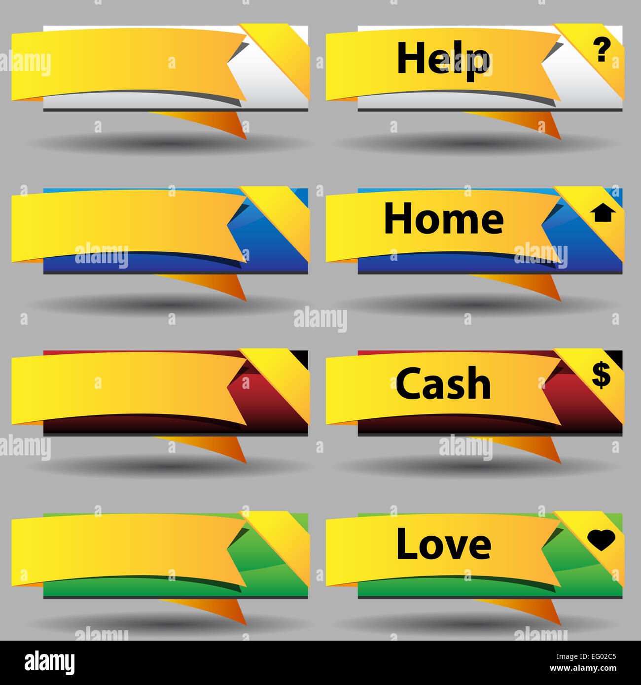 An image of a gold folded ribbon button set Stock Photo - Alamy