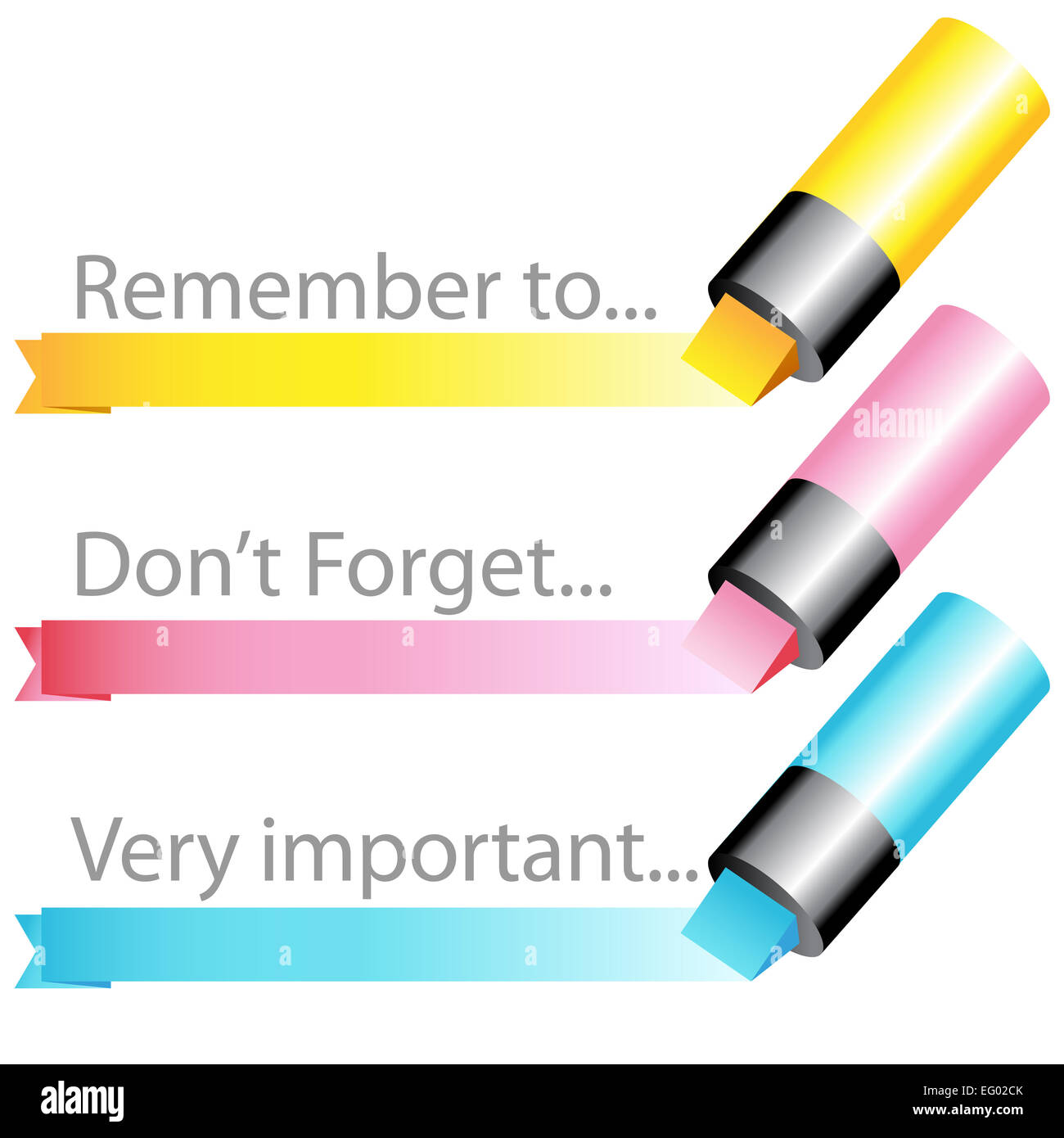 An image of a highlighter marker ribbon set Stock Photo - Alamy