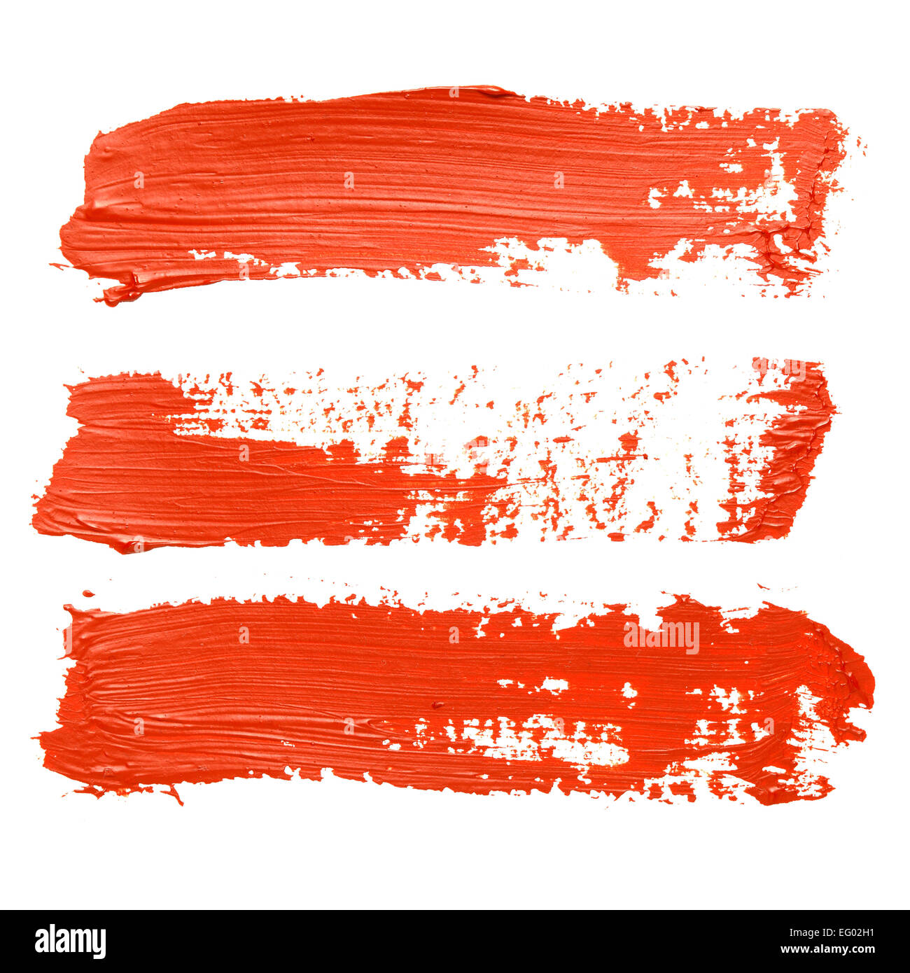 Set of red brush strokes Stock Photo - Alamy