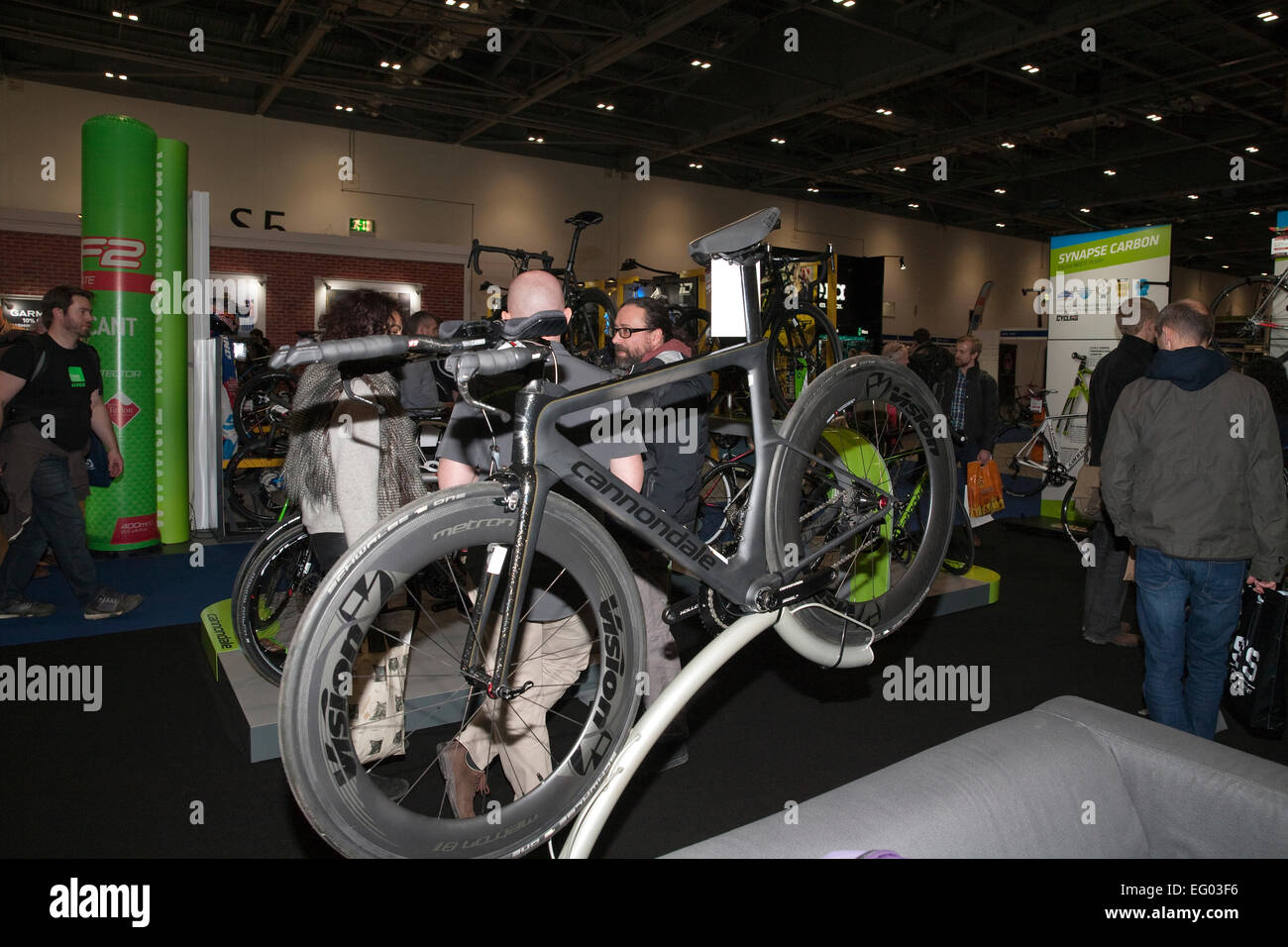 Carbon bikes on show at the London Bike Show at ExCel Stock Photo - Alamy
