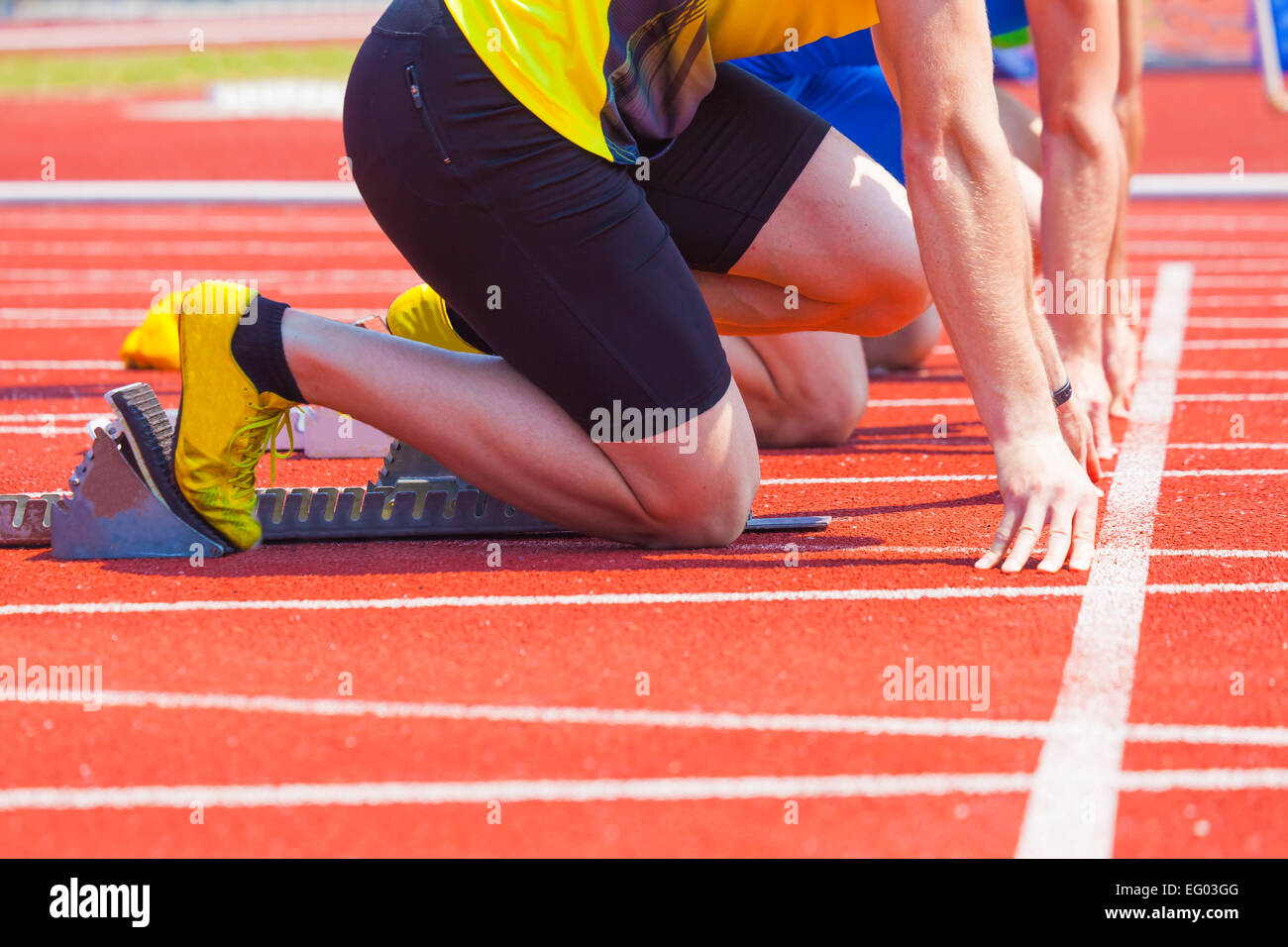 start of the race of men, sports background Stock Photo - Alamy