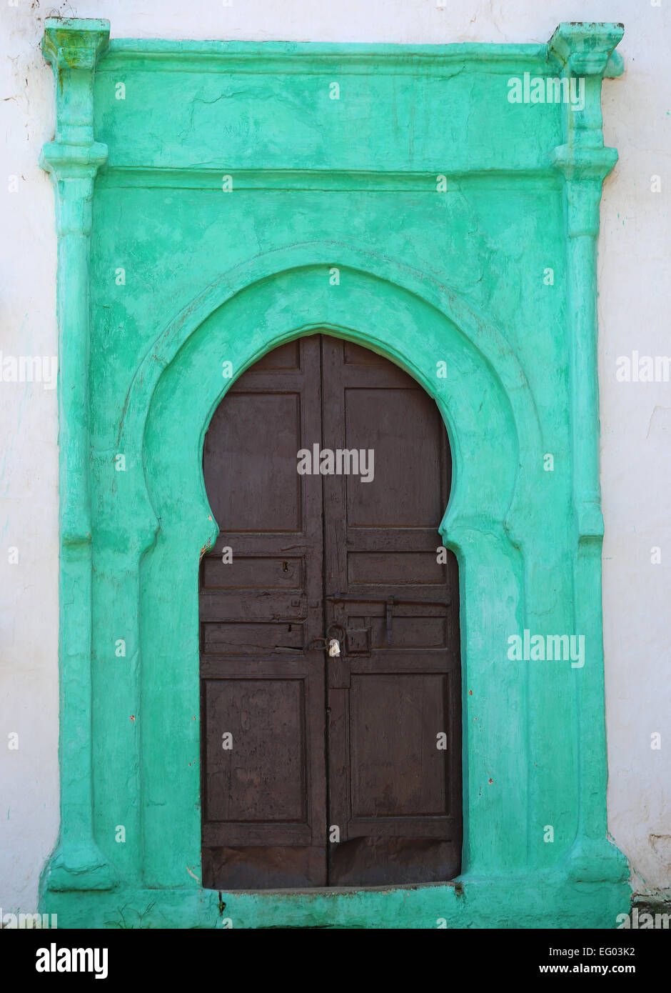 Old Door with green details Stock Photo - Alamy