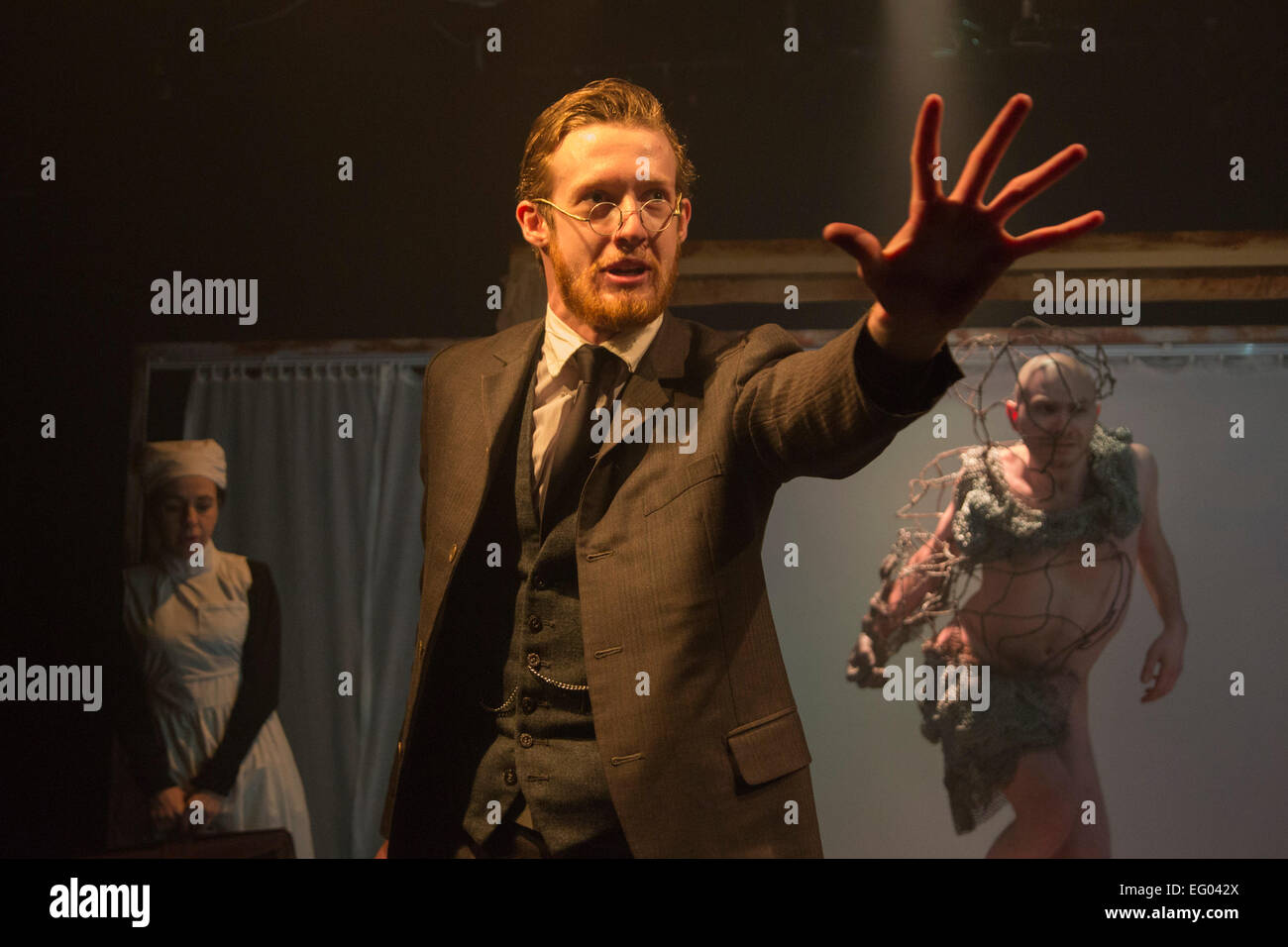 Scott McGarrick as Mr Frederick Treves and Daniel Chrisostomou as ...