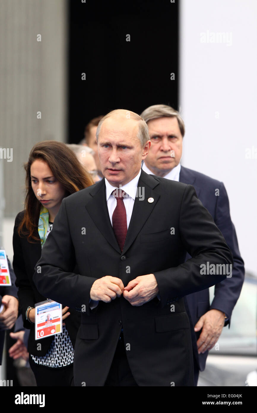 Italy, Milan:10/17/2014.President Vladimir Putin before the start of a ... Italy, Milan:10/17/2014.President Vladimir Putin before the start of a ...