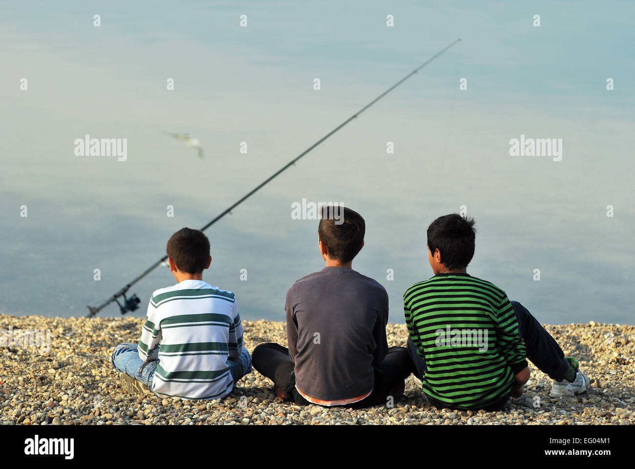 Children in fishing Stock Photo - Alamy