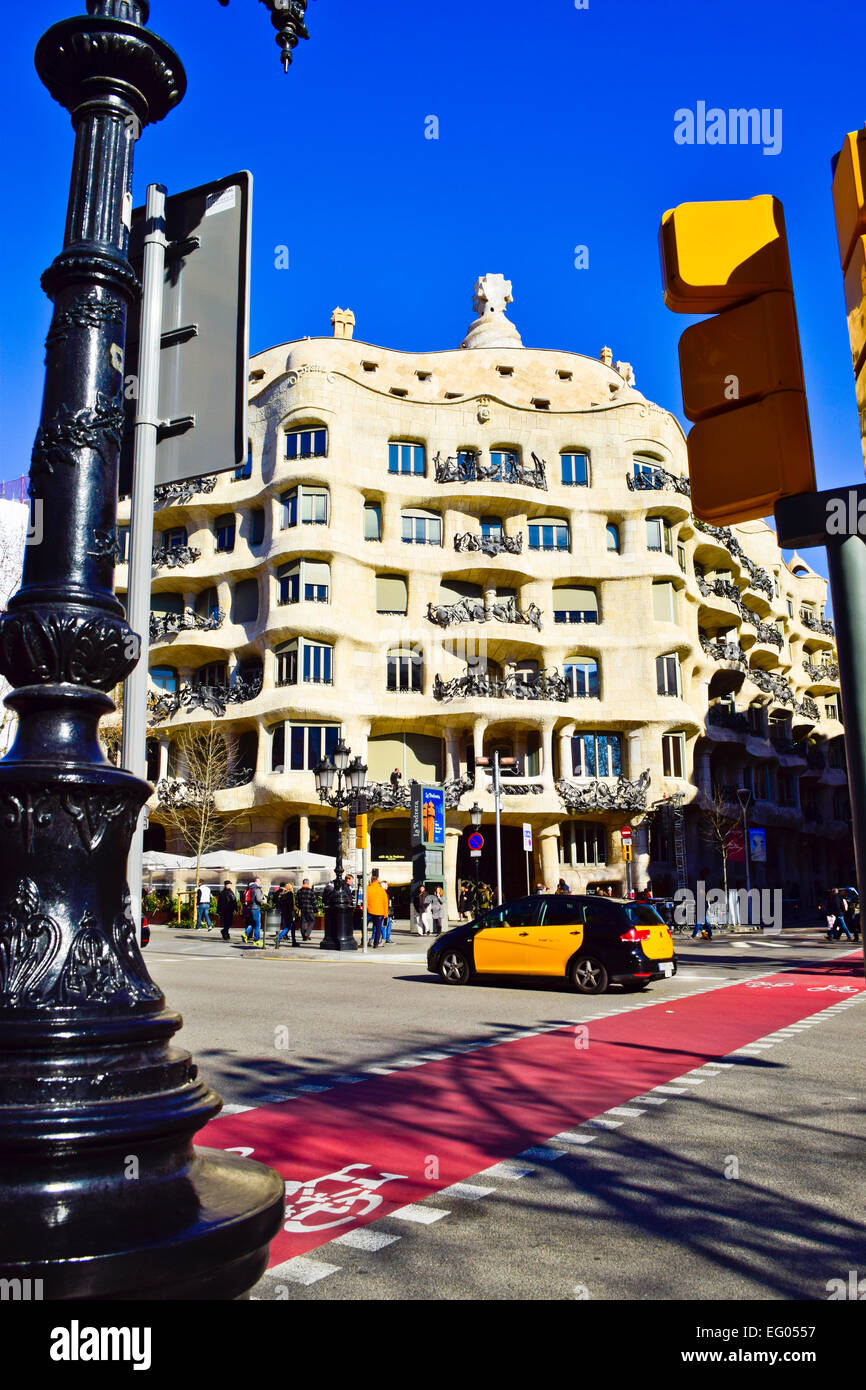 Casa Mila aka La Pedrera designed by Antoni Gaudi architect. Barcelona ...