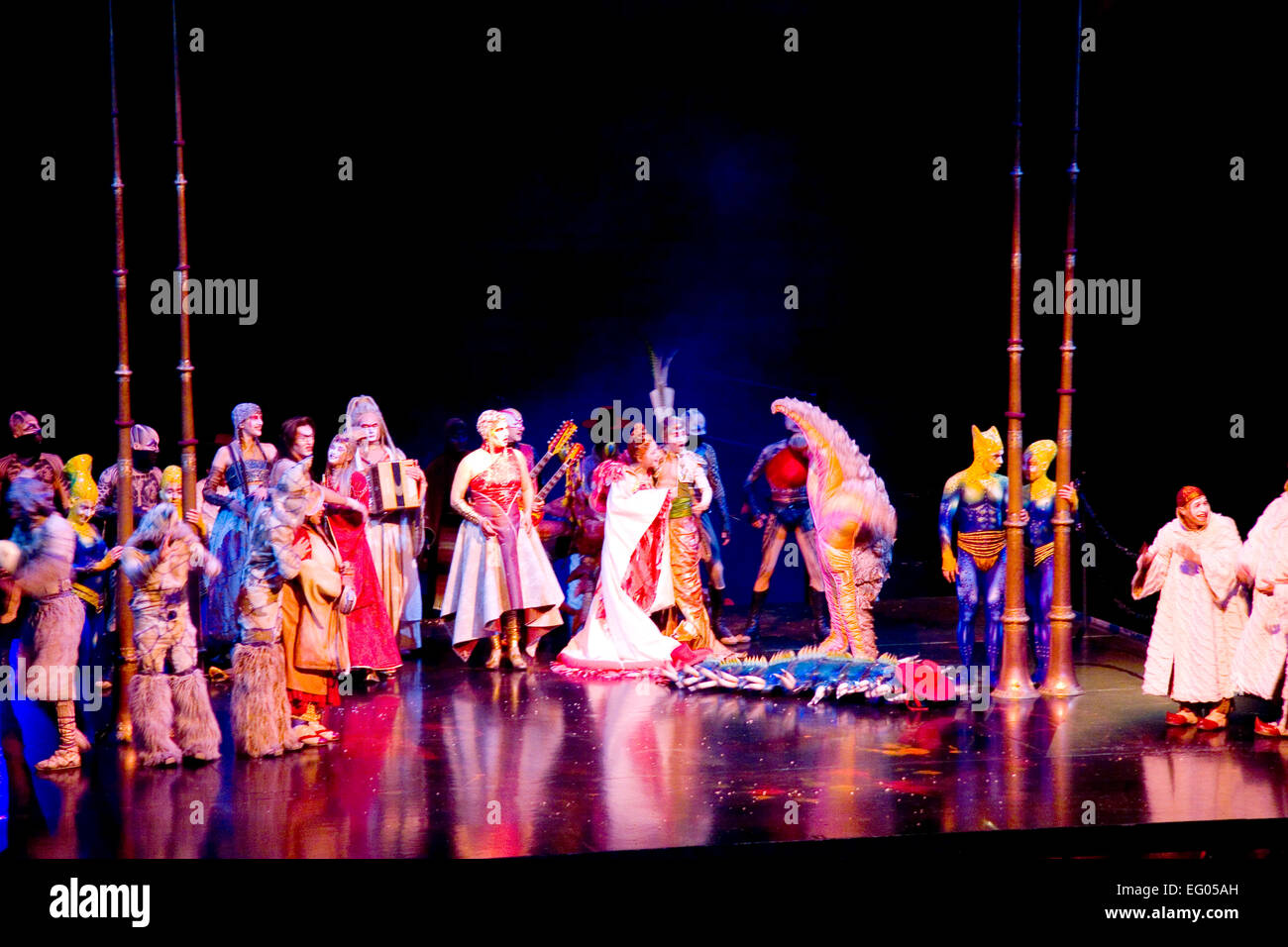 A scene from the wildly imaginative Cirque du Soleil production of KA ...