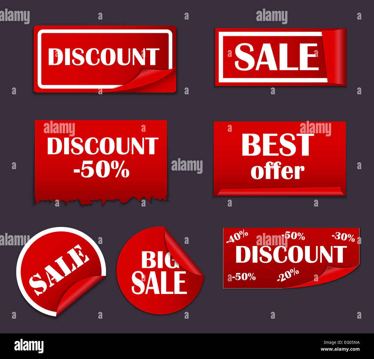 Sale Sticker, Banner Template Set Vector Illustration Stock Photo - Alamy