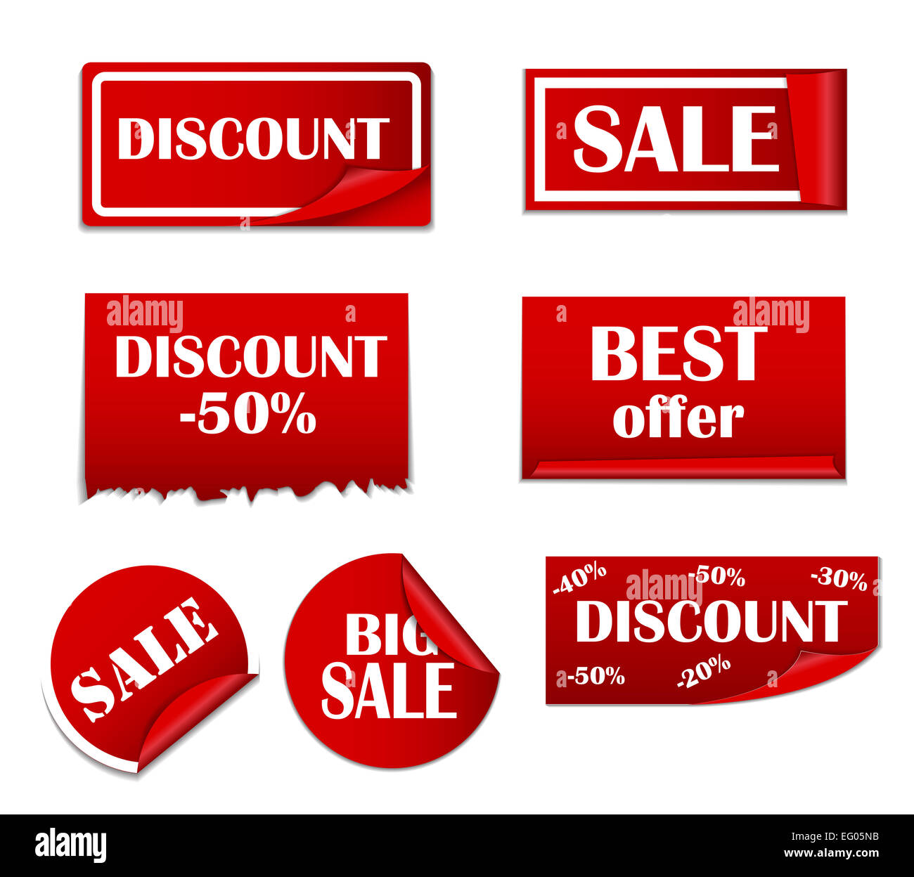 Sale Sticker, Banner Template Set Vector Illustration Stock Photo - Alamy